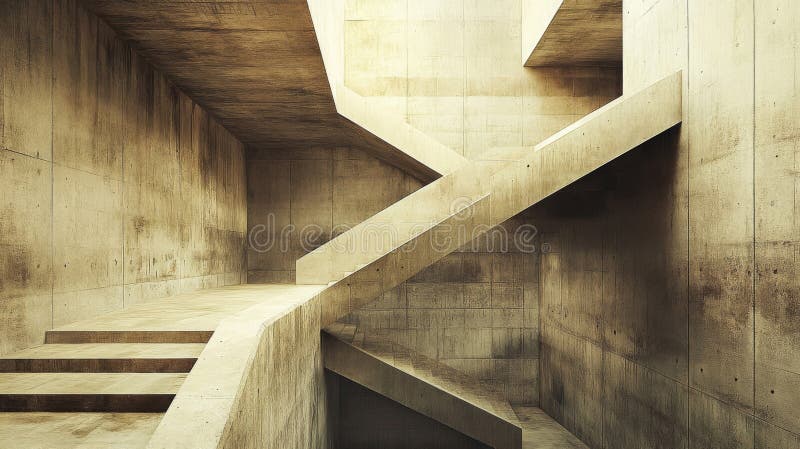 Abstract Concrete Staircase Interior Architectural Design Stock ...