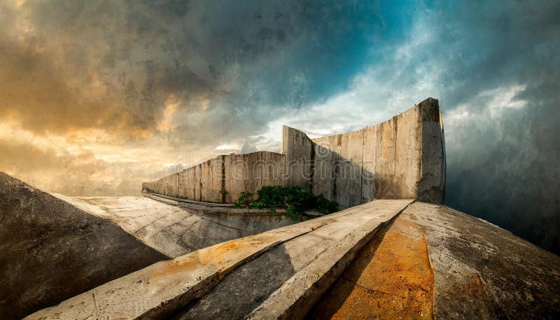 Abstract Concrete Structure Painted on Concrete Wall Stock Illustration ...