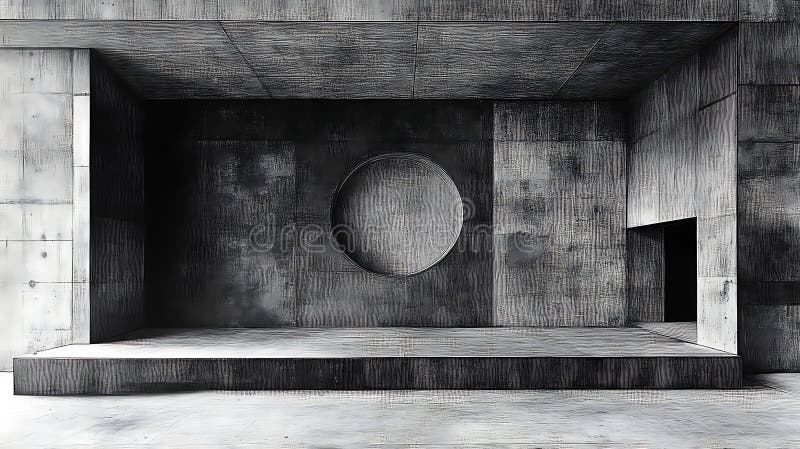 Abstract Concrete Structure Stage Design Oval Void Stock Photo - Image ...