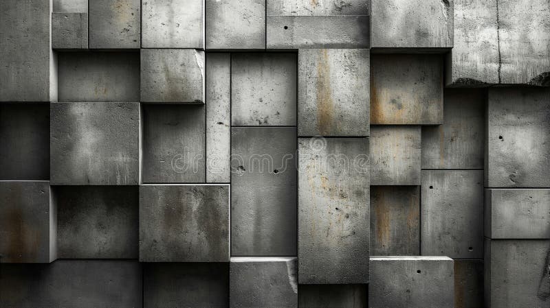 Abstract Concrete Wall Design Featuring Varying Textures and Shapes ...