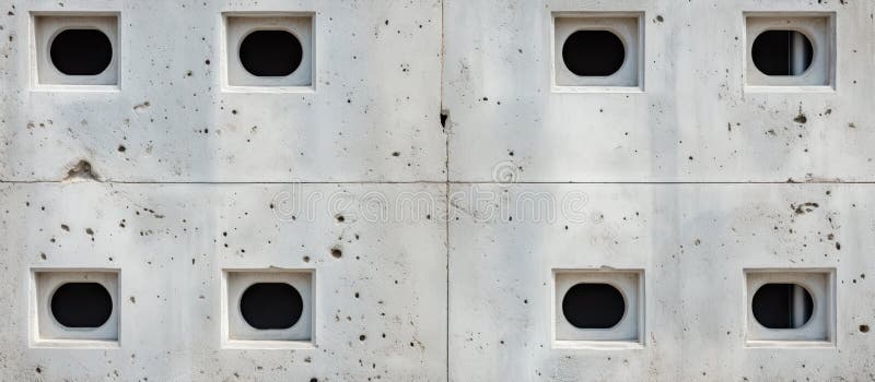 Abstract Concrete Wall with Geometric Openings: Architectural Texture ...