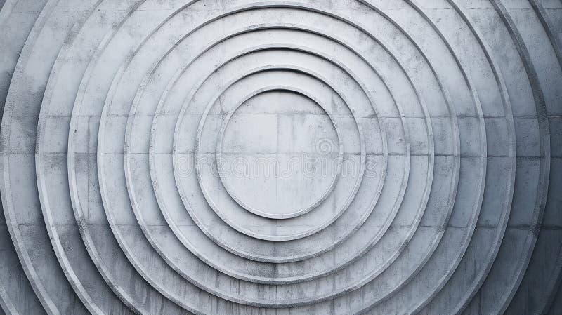 Abstract Concrete Wall with Radial Geometric Pattern of Concentric ...