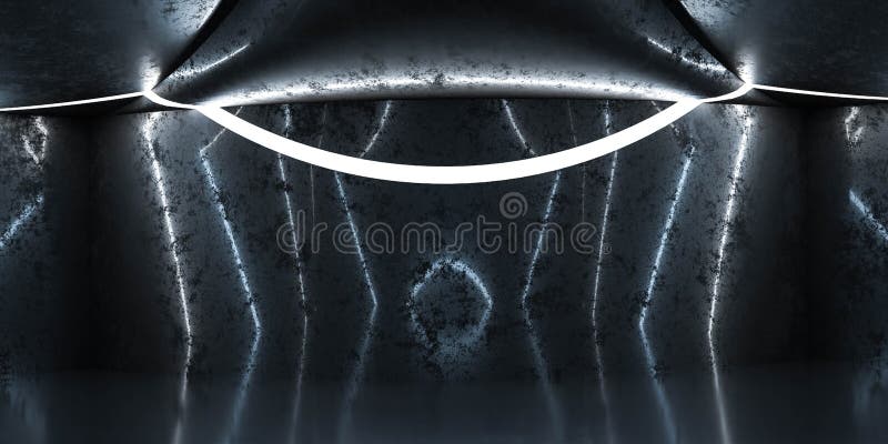 Abstract Concrete Wall Surface Light Reflections 3d Render Illustration ...