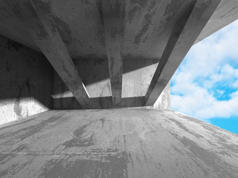 Abstract Concrete Walls Design Room Interior. Architecture Background ...