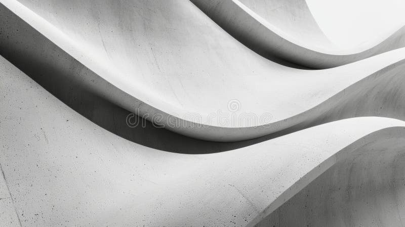 Abstract Concrete Waves Background in Black and White Flowing and ...