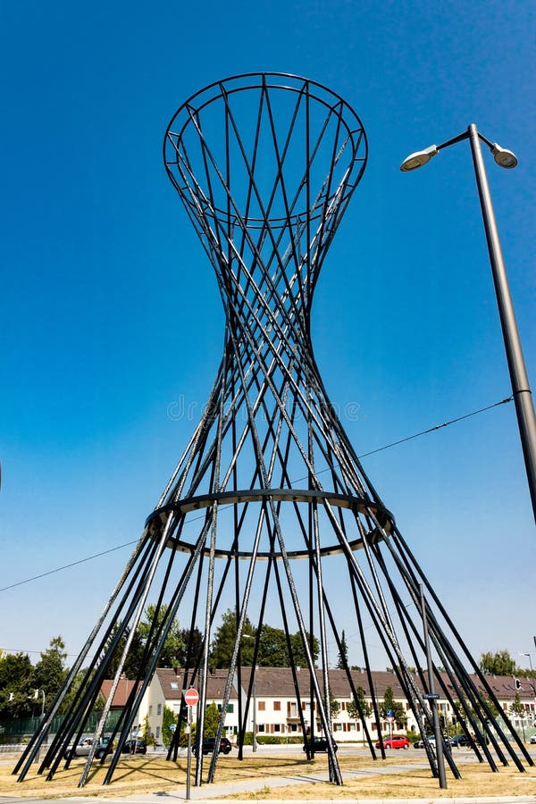 Abstract Cone Shaped Iron Monument in Park Stock Photo - Image of blue ...