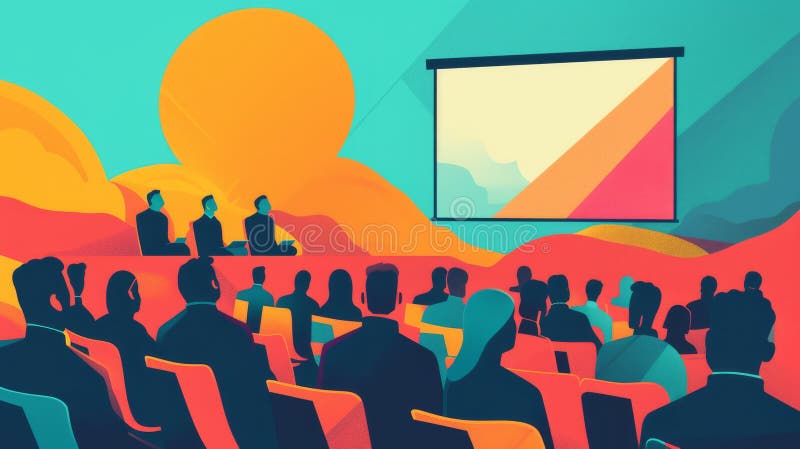 Abstract Conference Scene with Modern Design Elements Stock Image ...