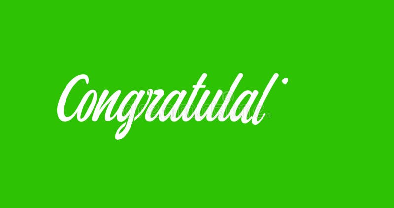 Abstract Congratulations Handwritten Text Animation on the Green Screen ...