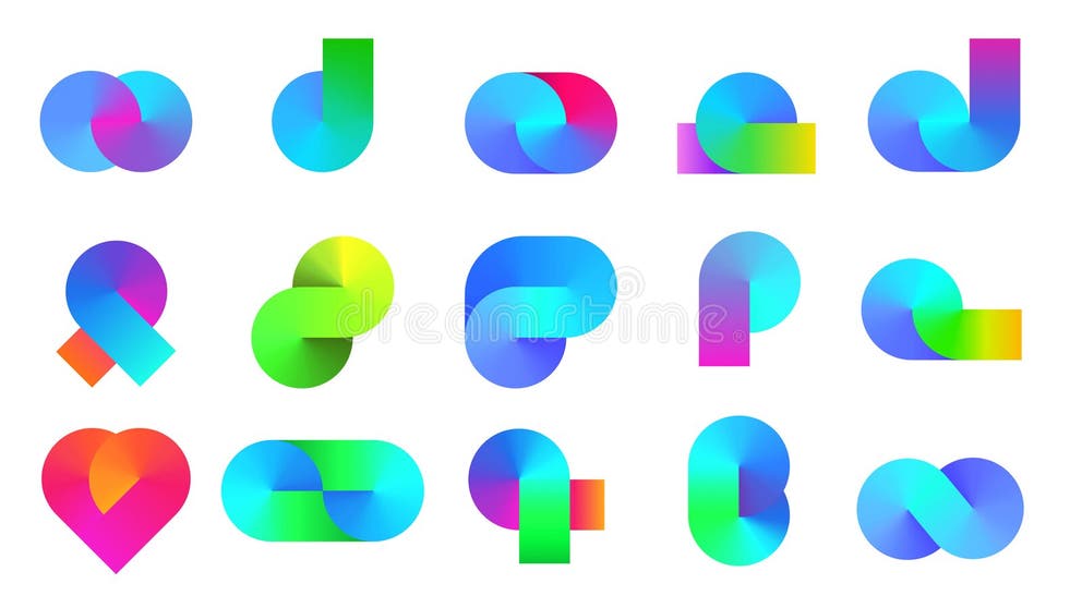 Abstract Conical Gradient Shapes. Round Color Gradients Forms, Dynamic ...