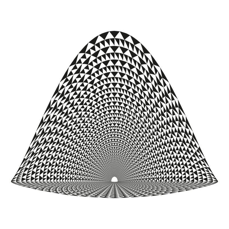 Abstract Conical Shape. Geometric Spiral Pattern. Black White Forms ...
