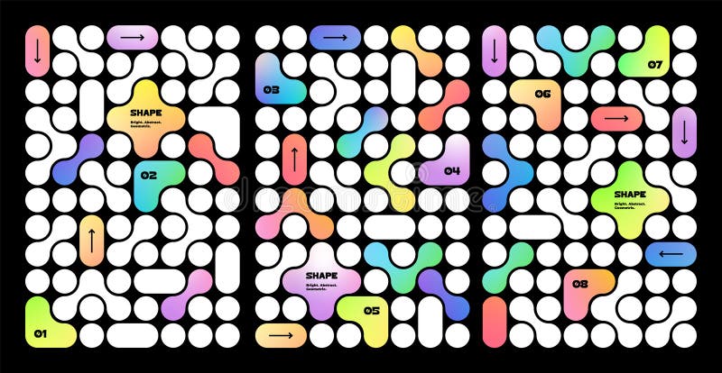 Abstract Connect Circle Shape Pattern. Vector Fluid Metaball Geometric ...