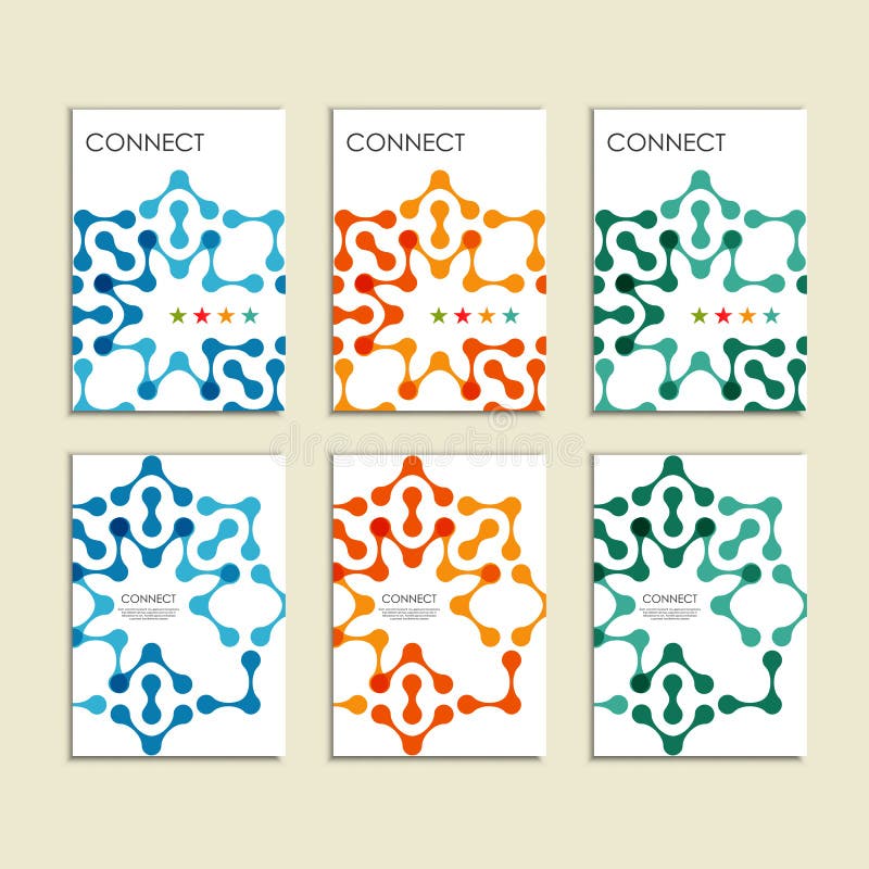 Abstract Connect Figure On Brochure Template Stock Vector ...