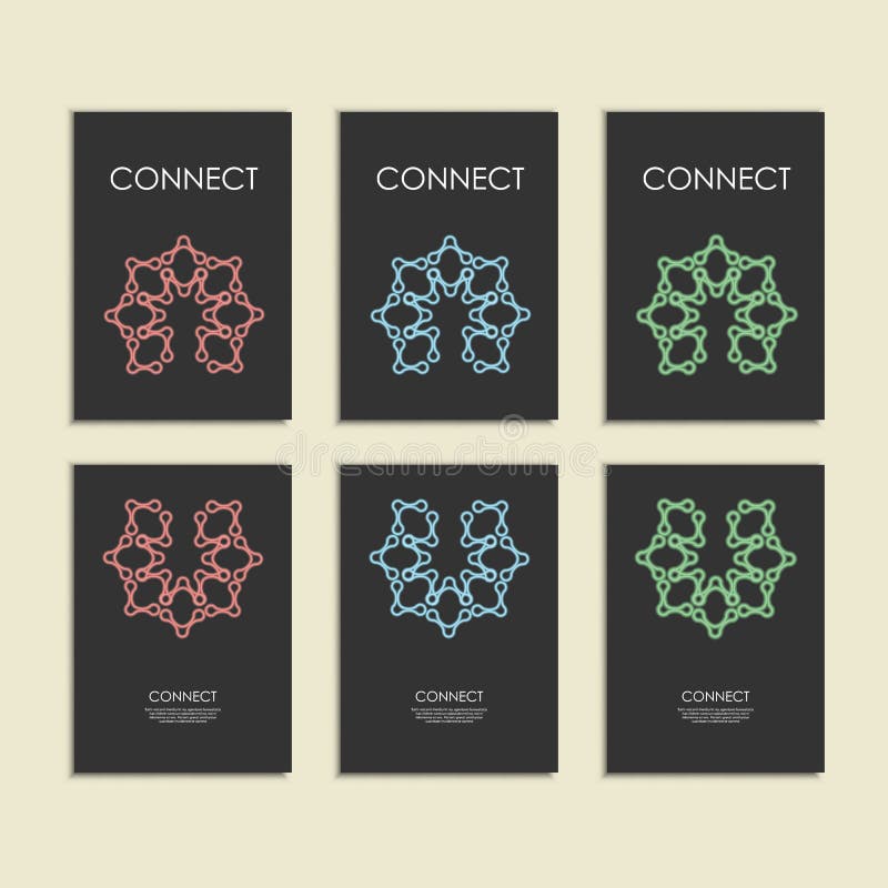 Abstract Connect Figure on Brochure Template Stock Vector ...