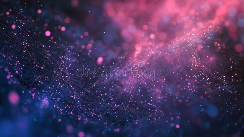 Abstract Connected Digital Background with Nodes and Data ...