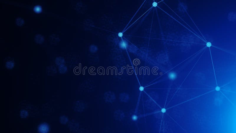 Abstract Connected Dots on Bright Blue Background Stock Illustration ...