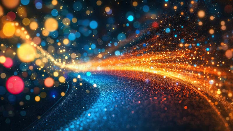 Abstract Connected Dots and Lines on Blue Background. Communication and ...