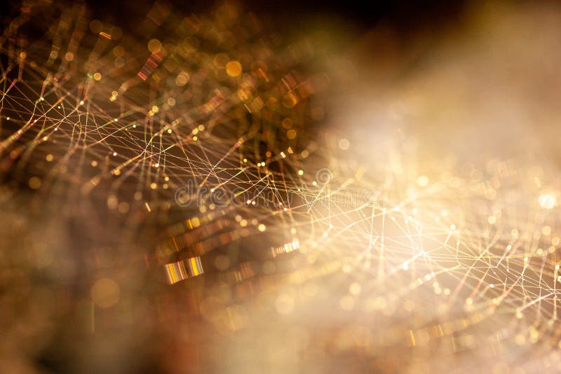 Abstract Connected Dots on Orange Background - Connection Technology ...