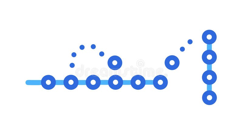 Abstract Connected Dots Sequence, Linear Progression and Network ...