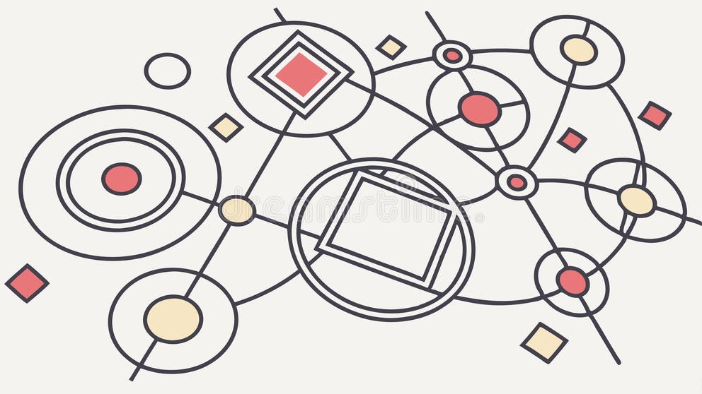 Abstract Connected Geometric Shapes, Network Innovation Vector, Vector ...