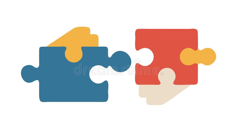 Abstract Connected Jigsaw Puzzle Pieces Graphic Team Collaboration ...
