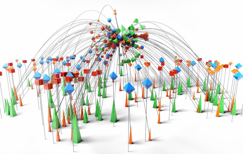 Abstract connected shapes stock illustration. Illustration of abstract ...