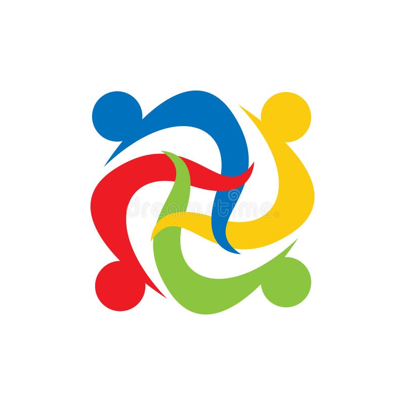 Connected Unity Green People Community Logo Design Vector Illustrations ...