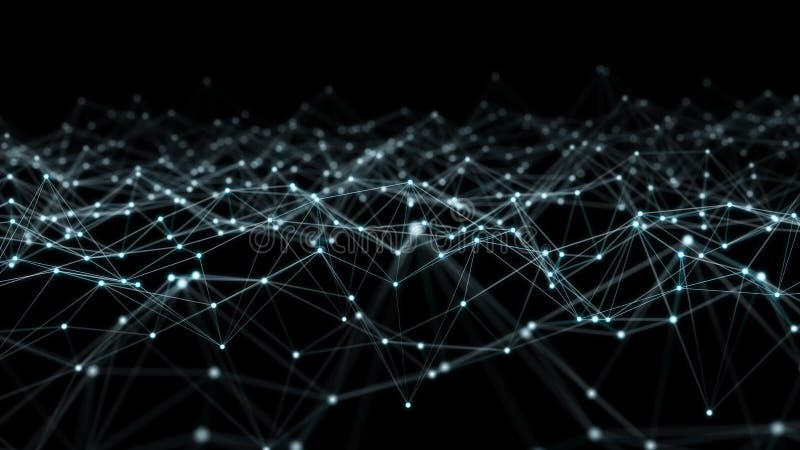 Abstract Connection Blue Background Network 3D Rendering Stock ...