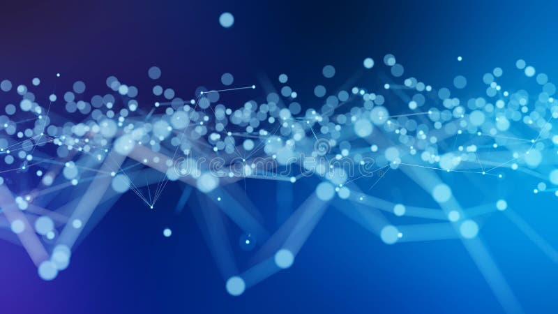 Abstract Connection Blue Background Network 3D Rendering Stock ...