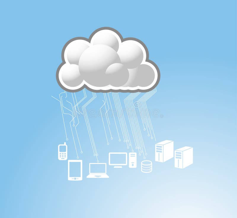 Abstract Connection of Cloud Computing Stock Illustration ...