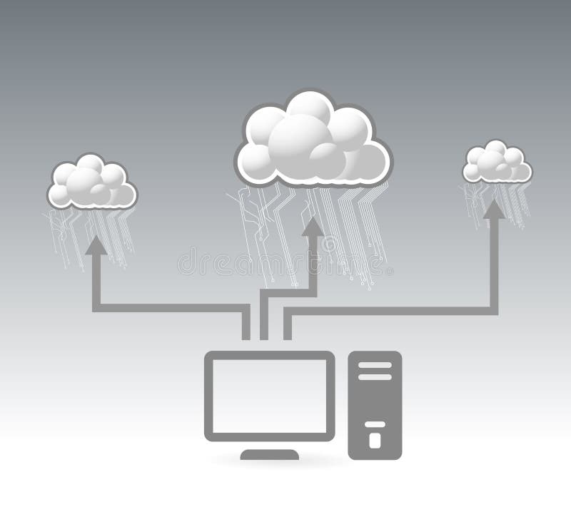 Abstract Connection of Cloud Computing Stock Illustration ...