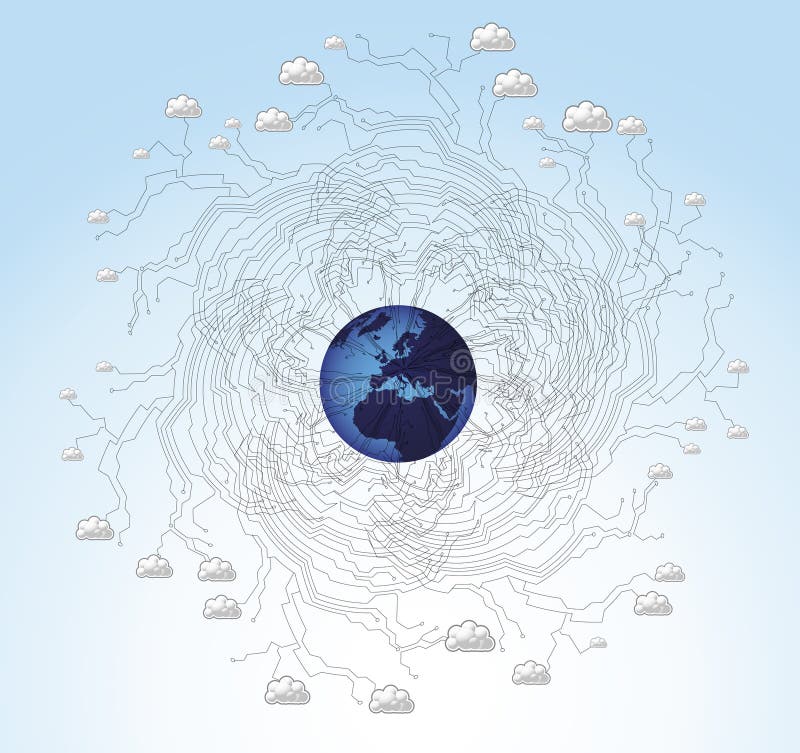 Abstract Connection of Cloud Computing Stock Illustration ...