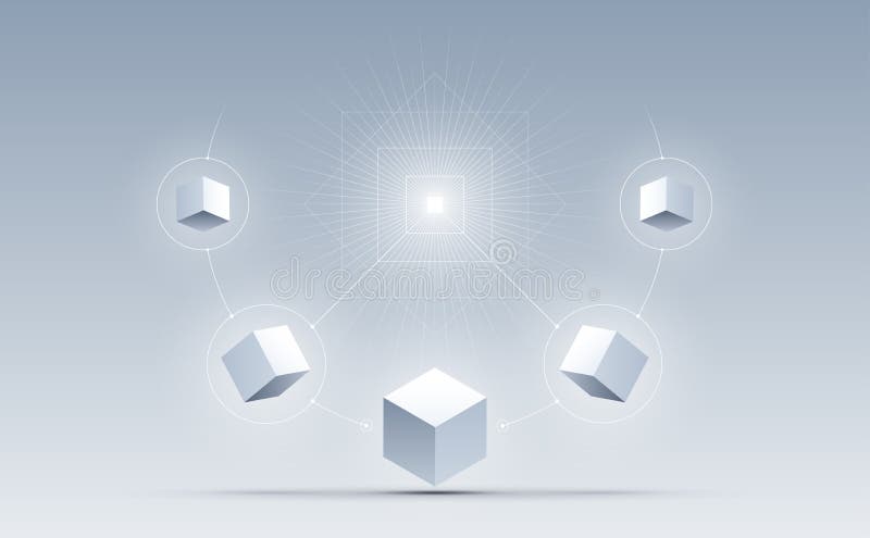 Abstract Connection Cubes Background. Science and Technology. Big Data ...