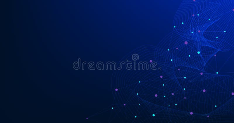 Abstract Connection on Dark Blue Background Stock Vector - Illustration ...