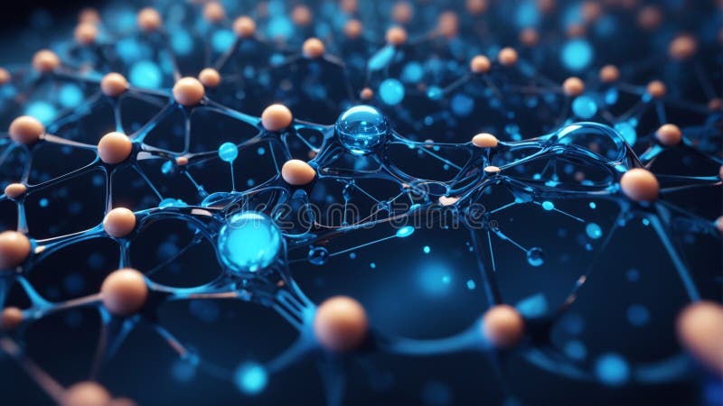 Abstract Connection Dots. Technology Background. Digital Drawing Blue ...