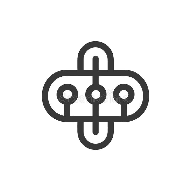 Abstract Geometric Symbol: Interconnected Circles and Lines Stock ...