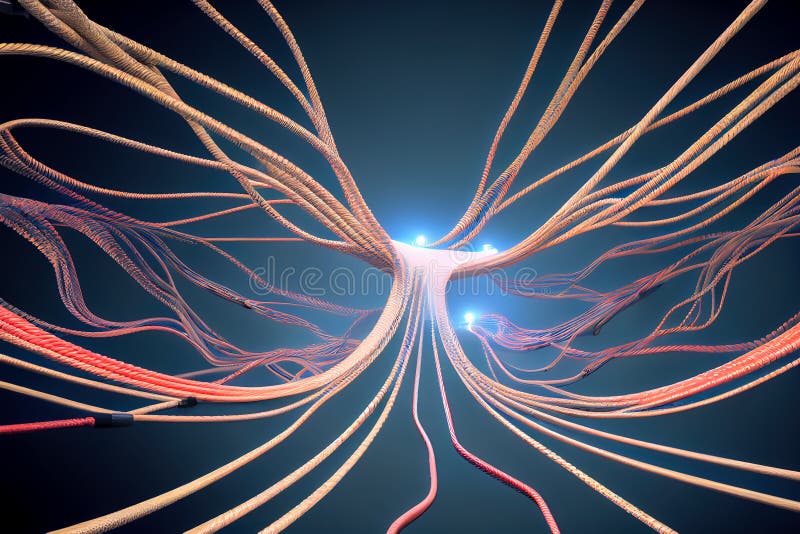 Abstract Connection Internet Cables. Generative AI Stock Photo - Image ...