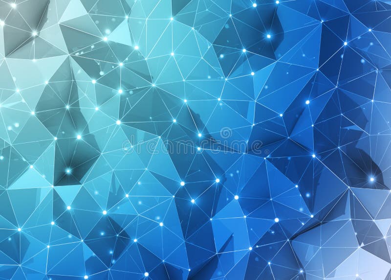 Abstract Connection Network Blue Texture 3D Rendering Stock ...