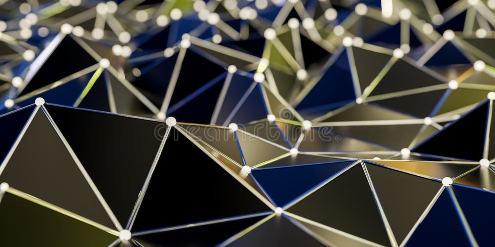 Abstract Connection Structure with Connecting Dots and Lines - 3d Rendering Stock Illustration ...