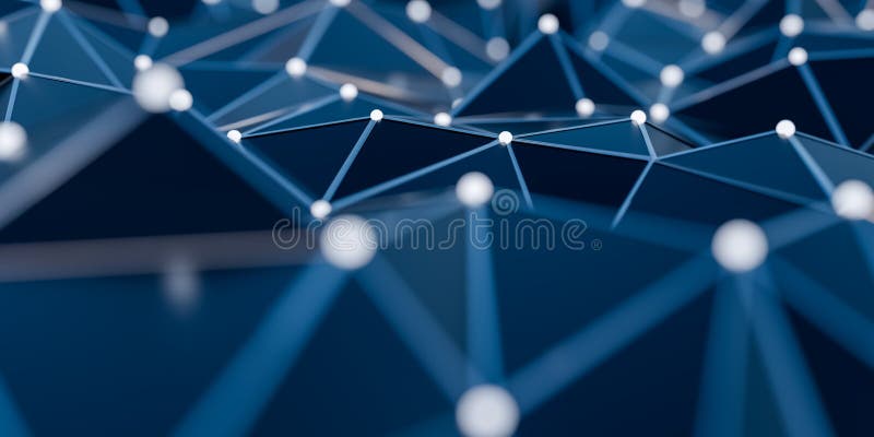 Abstract Connection Structure with Connecting Dots and Lines - 3d ...