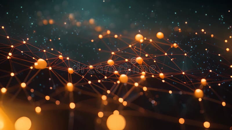 Abstract Connection Structure With Dots And Lines Technology