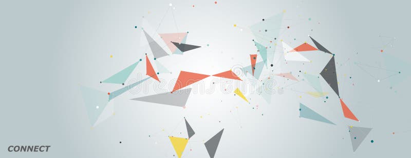 Abstract Connection Technology. Vector Connect Polygonal Design. Social ...