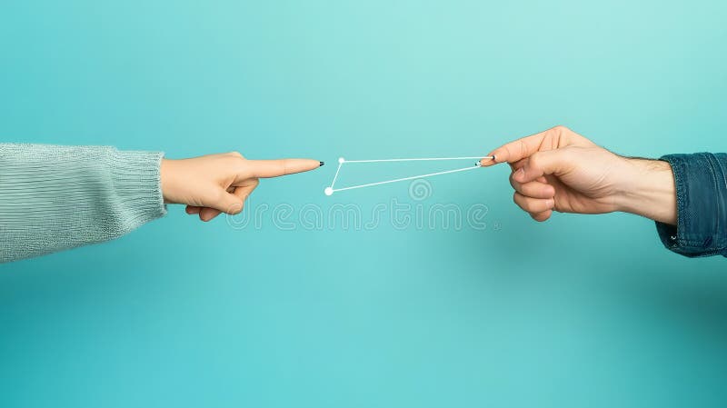 Abstract Connection Two Hands Holding String Royalty Free Image Stock ...