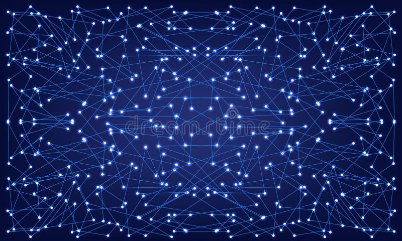 Abstract Connections on Blue Background. Tech Concept Stock Vector ...