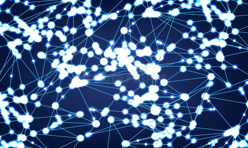 Abstract Connections on Blue Background. Tech Concept Stock Vector ...