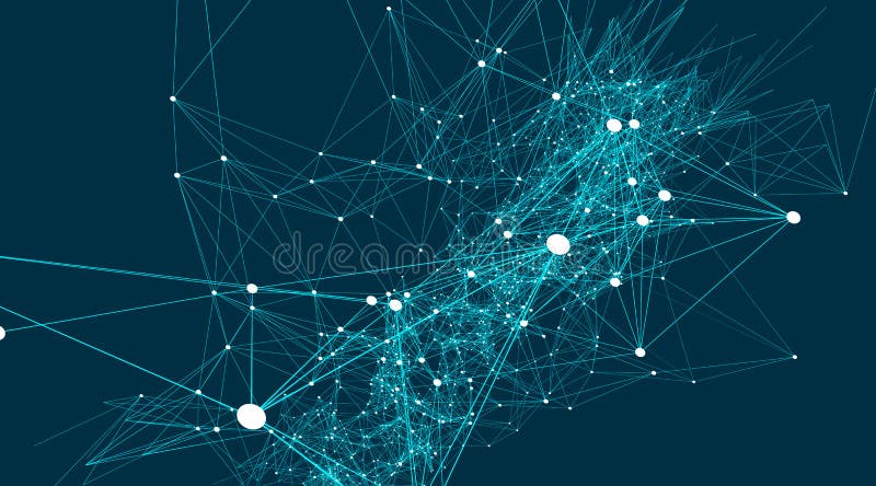 Abstract Connections Are In Space Background With Connecting Dots And Lines Connection