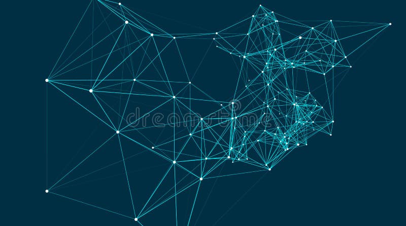 Abstract Connections are in Space. Background with Connecting Dots and ...