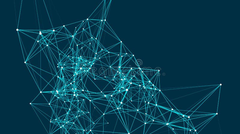 Abstract Connections are in Space. Background with Connecting Dots and ...