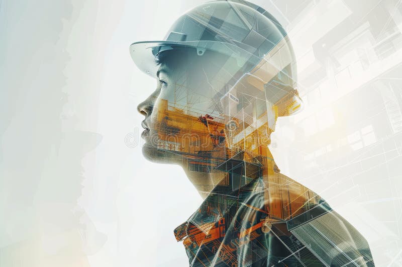 Abstract Construction Background Featuring a Building Engineer ...