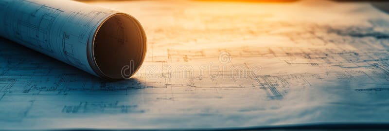 Abstract Construction Background Featuring Colorful Blueprints and ...