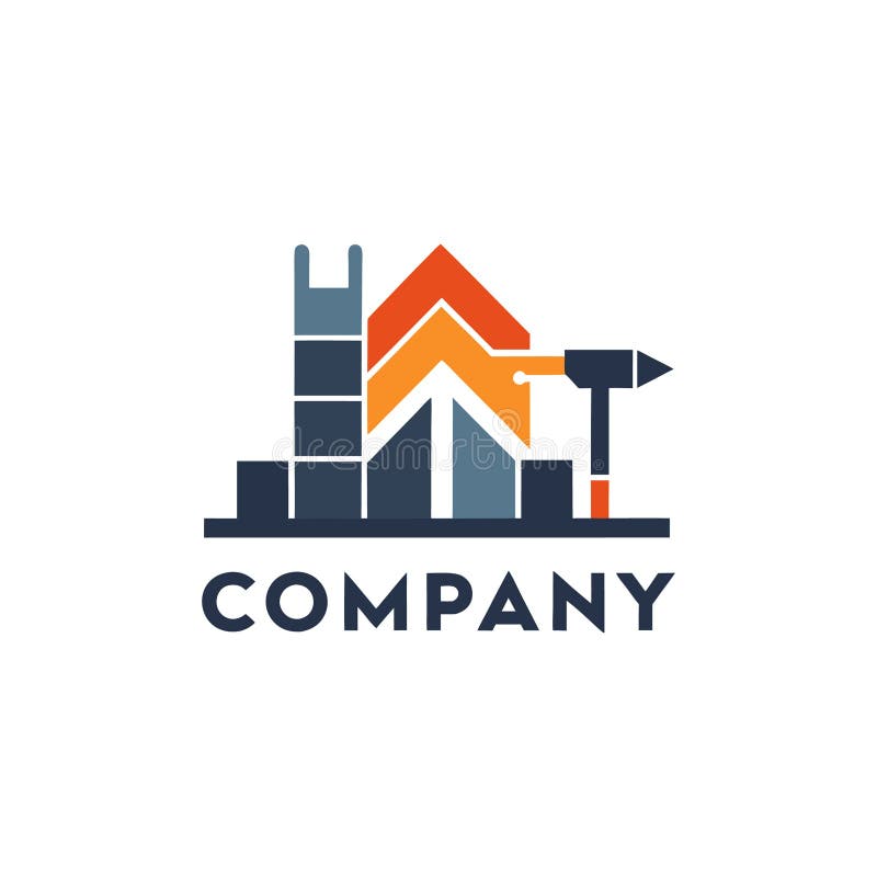 Abstract Construction Company Logo Featuring Building and Crane Stock ...